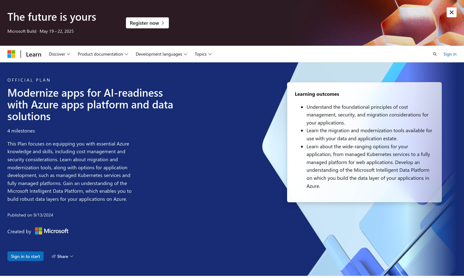 Microsoft | Modernize apps for AI-readiness with Azure | Learn
