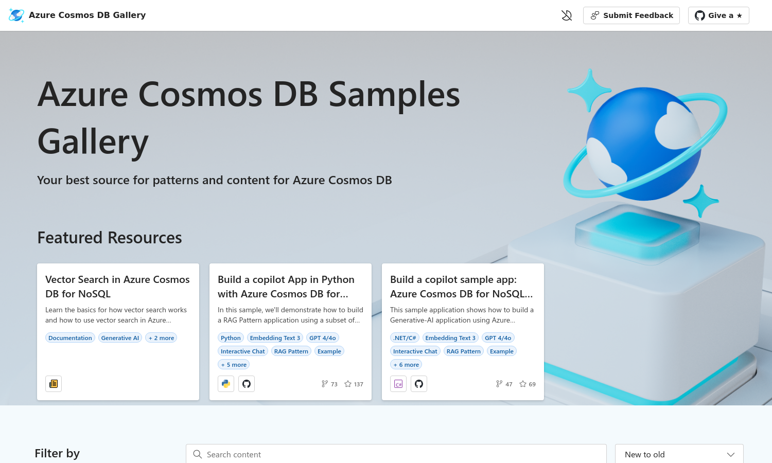 Microsoft | Azure Cosmos DB Samples | Gallery
