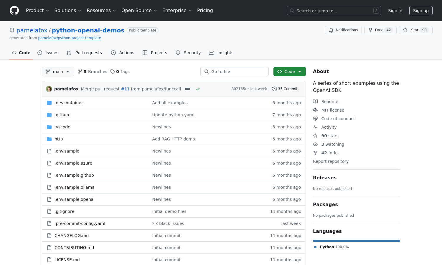 Microsoft | Python OpenAI Demos | Repo