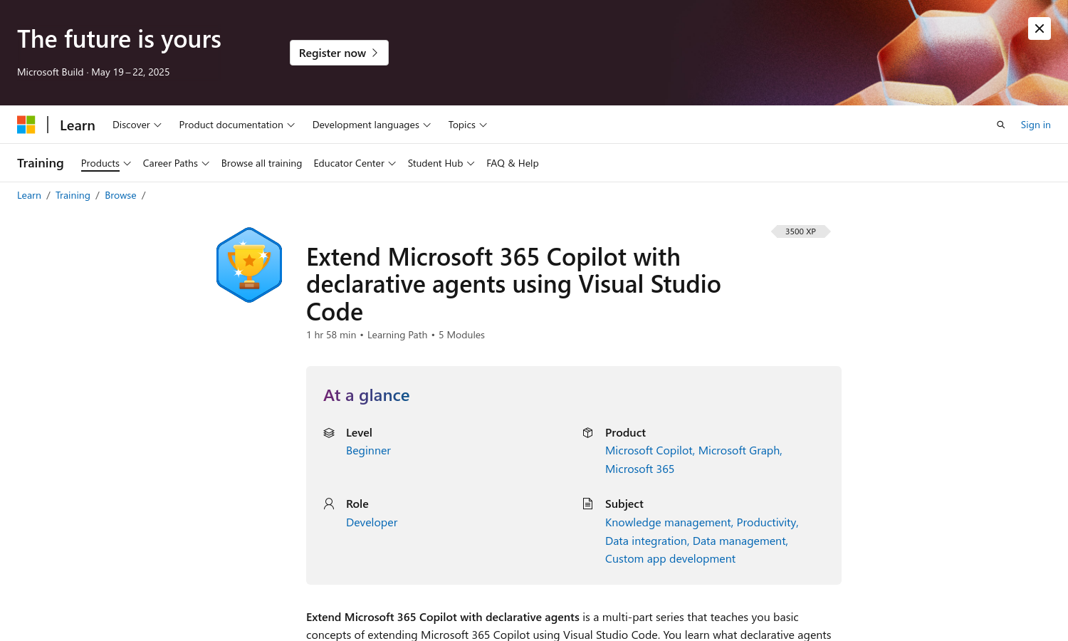Microsoft | Microsoft 365 Copilot & Visual Studio Code | Learn
