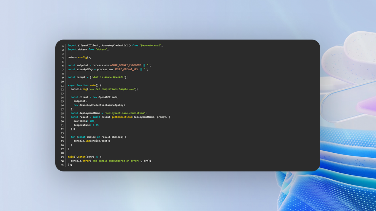 Microsoft Azure Openai Com Javascript E Typescript Para Iniciantes Parte 03
