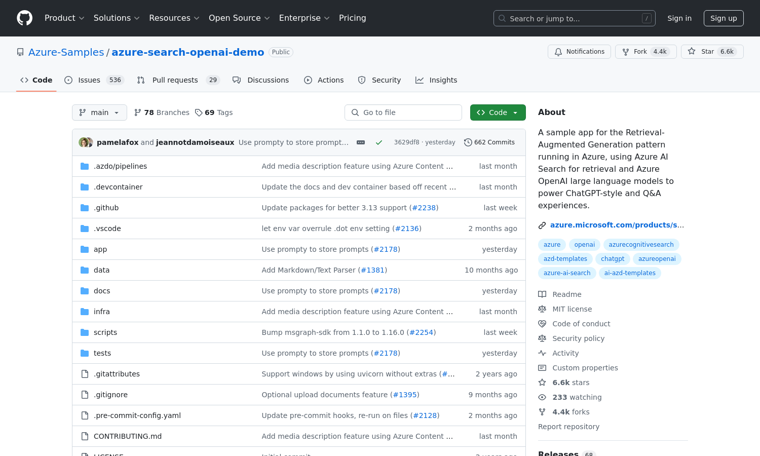 Microsoft | RAG with Azure AI Search | Template