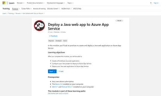Microsoft | Deploy a Java web app to Azure App Service Opens in a new window
