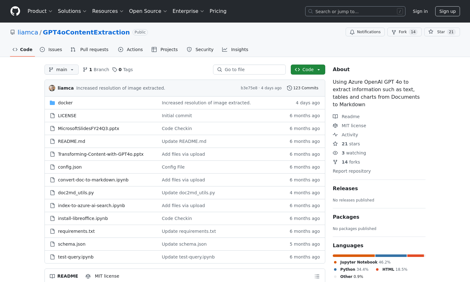 Microsoft | Azure OpenAI GPT 4o to extract information | Repo